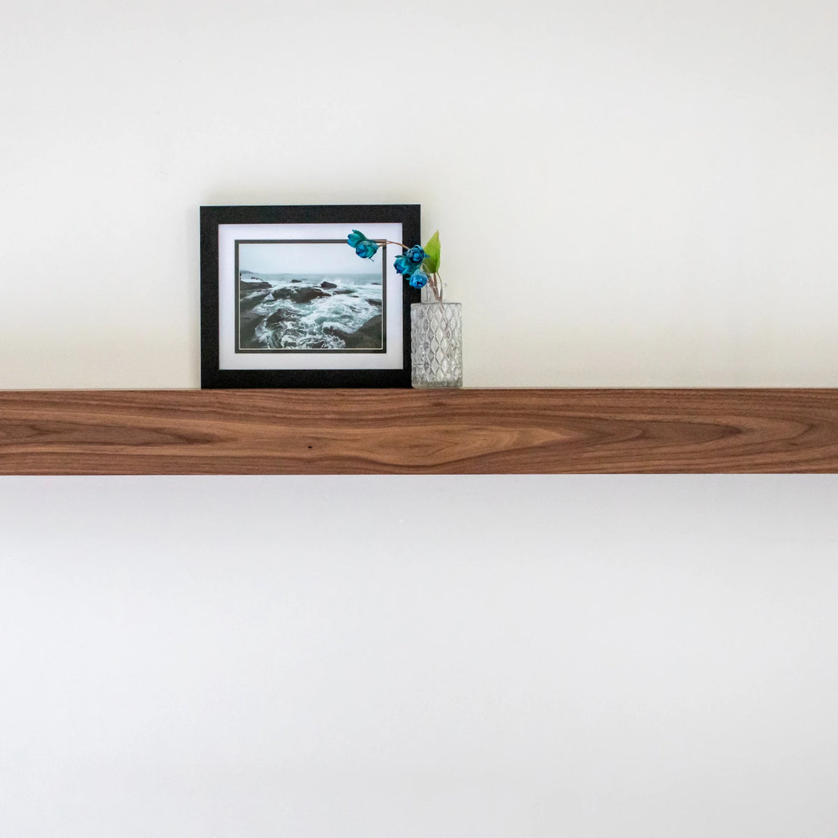 Walnut Fireplace Mantel, Solid Wood, Floating, Custom Size – Shelf ...